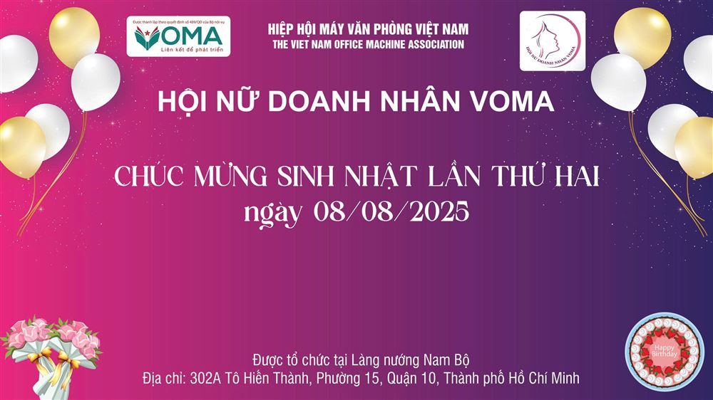 SINH NHẬT RỰC RỠ - ĐÁNH DẤU HÀNH TRÌNH 2 NĂM CỦA HỘI NỮ DOANH NHÂN VOMA
